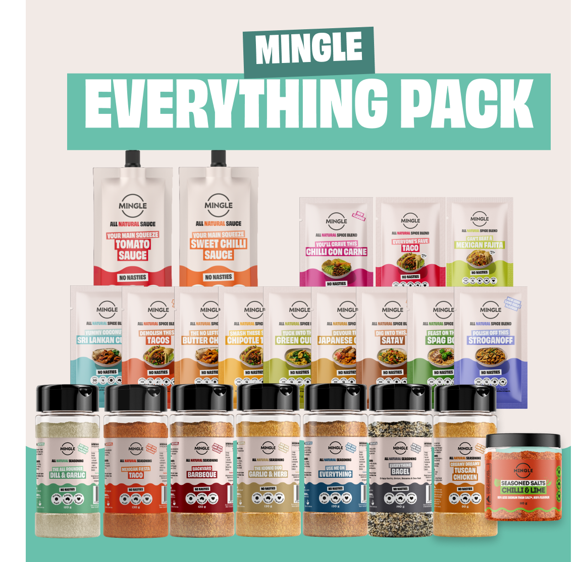 Mingle Seasoning Cooking Set, All Natural, Vegan, No Nasties ...